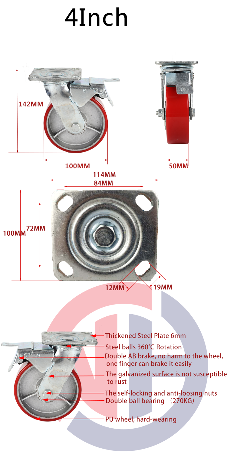 Cast Iron Core Hand Truck Caster Wheels, High Quality Cast Iron Core ...