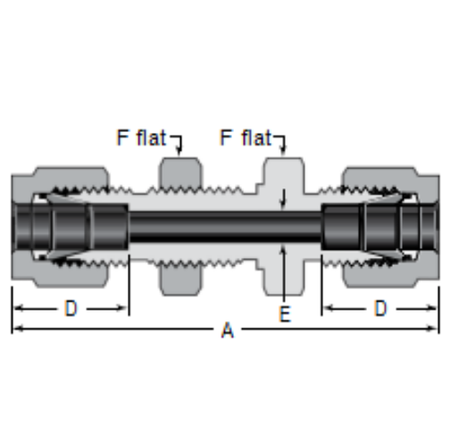 Metal Tube Straight Bulkhead Ferrule Union, High Quality Metal Tube ...