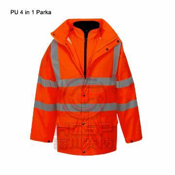 Reflective Safety Coat High Visibility Pu 4 In 1 Parka, High Quality ...