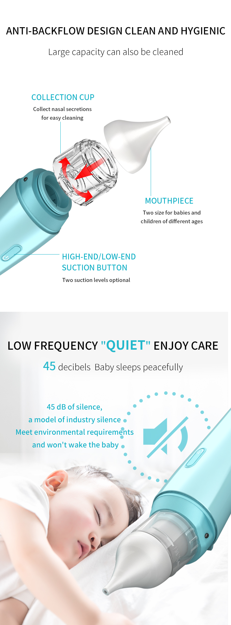 Rechargeable Baby Nasal Aspirator Booger Remover For Kids, High Quality ...