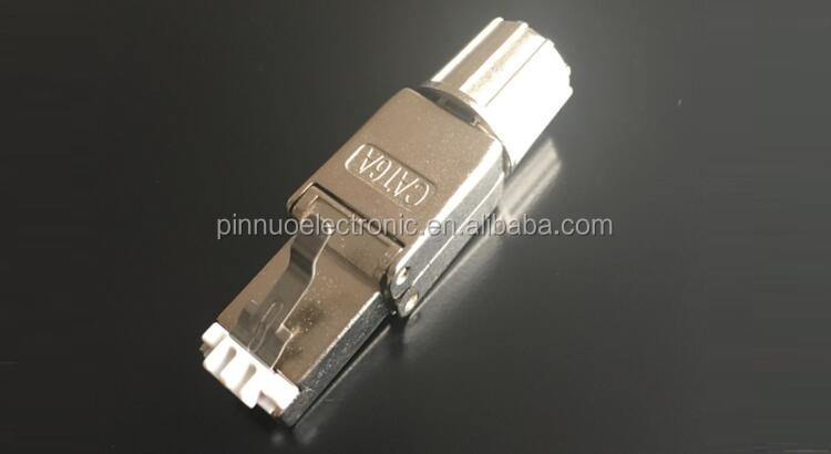 Rj45 Cat6a Shielded Tool-less Male Connector With Screw Cap, High ...