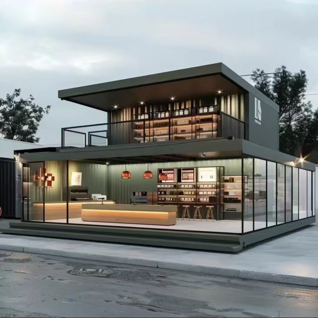 40ft Double-storey Prefabricated Container Store, High Quality 40ft ...