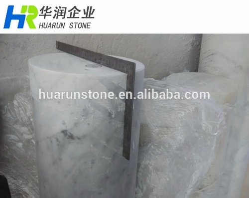 Carrara White Marble Solid Round Columns, High Quality Carrara White ...