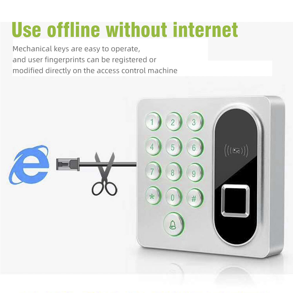 125khz Keypad Card Reader Password Biometric Fingerprint Access Control Door Lock System Rfid ...