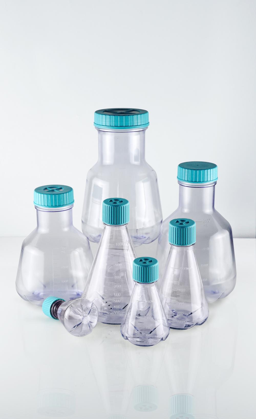 125mL PC Erlenmeyer Flask Baffled Vent Filter Cap China Manufacturer