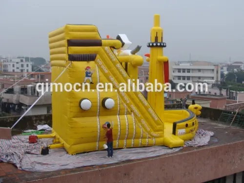 Giant Pirate Ship Corsair Inflatable Slide, Inflatable Yellow Pirate ...