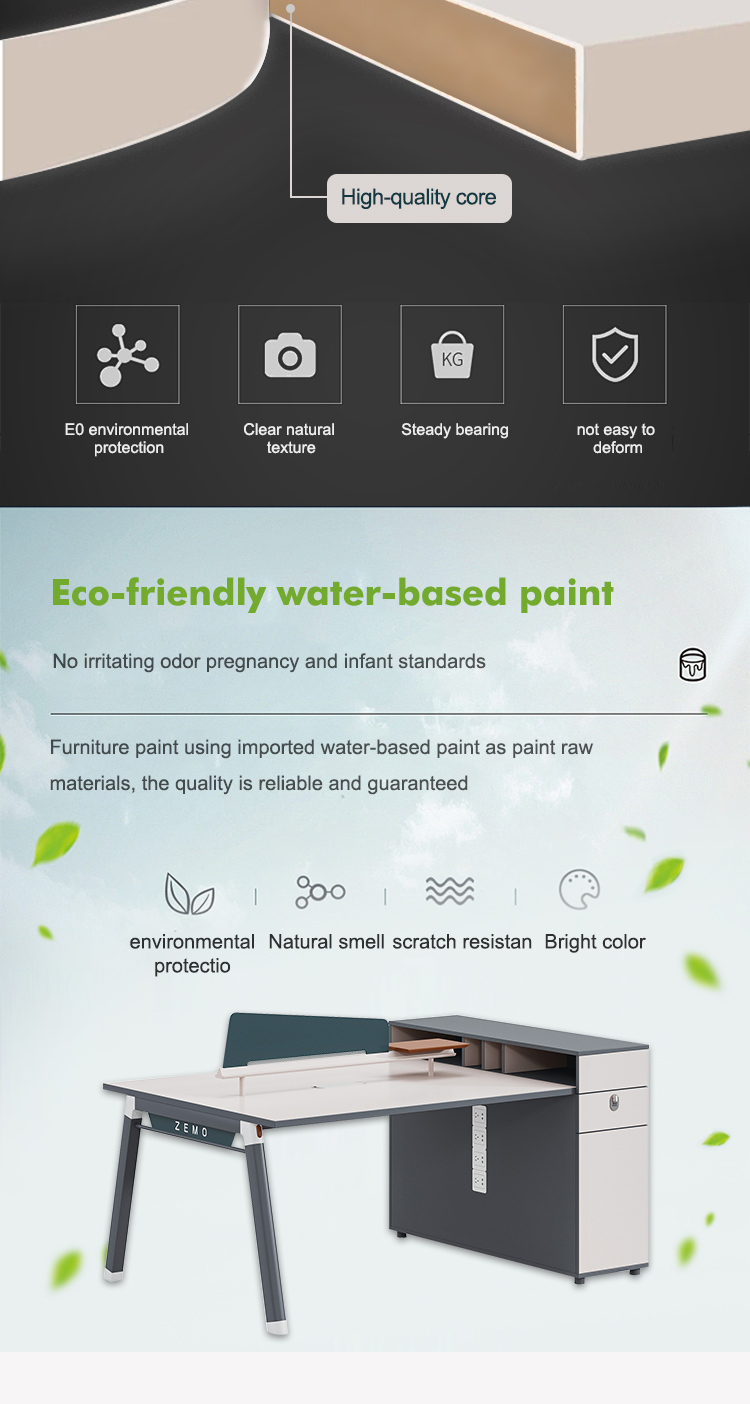 Modern White Mfc Modular Office Workstation For Four, High Quality ...