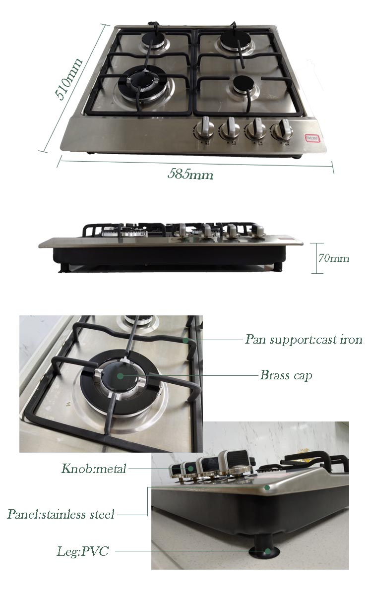 Blue Frame Cast Iron Burner Gas Stove, High Quality Blue Frame Cast ...