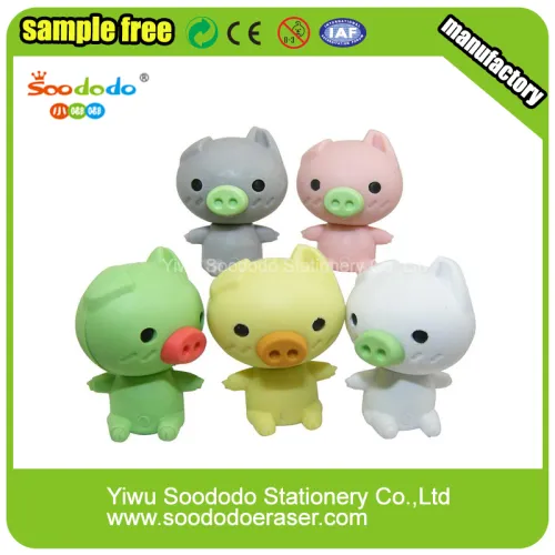 Pig Shaped 3d Collectible Erasers, High Quality Pig Shaped 3d ...