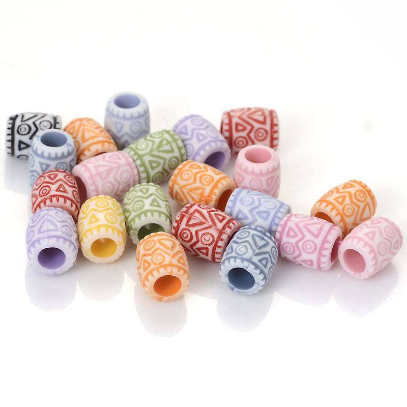 Miasol 100Pcs/Lot New Arrival Random Mixed Acrylic Barrel hair braid ...