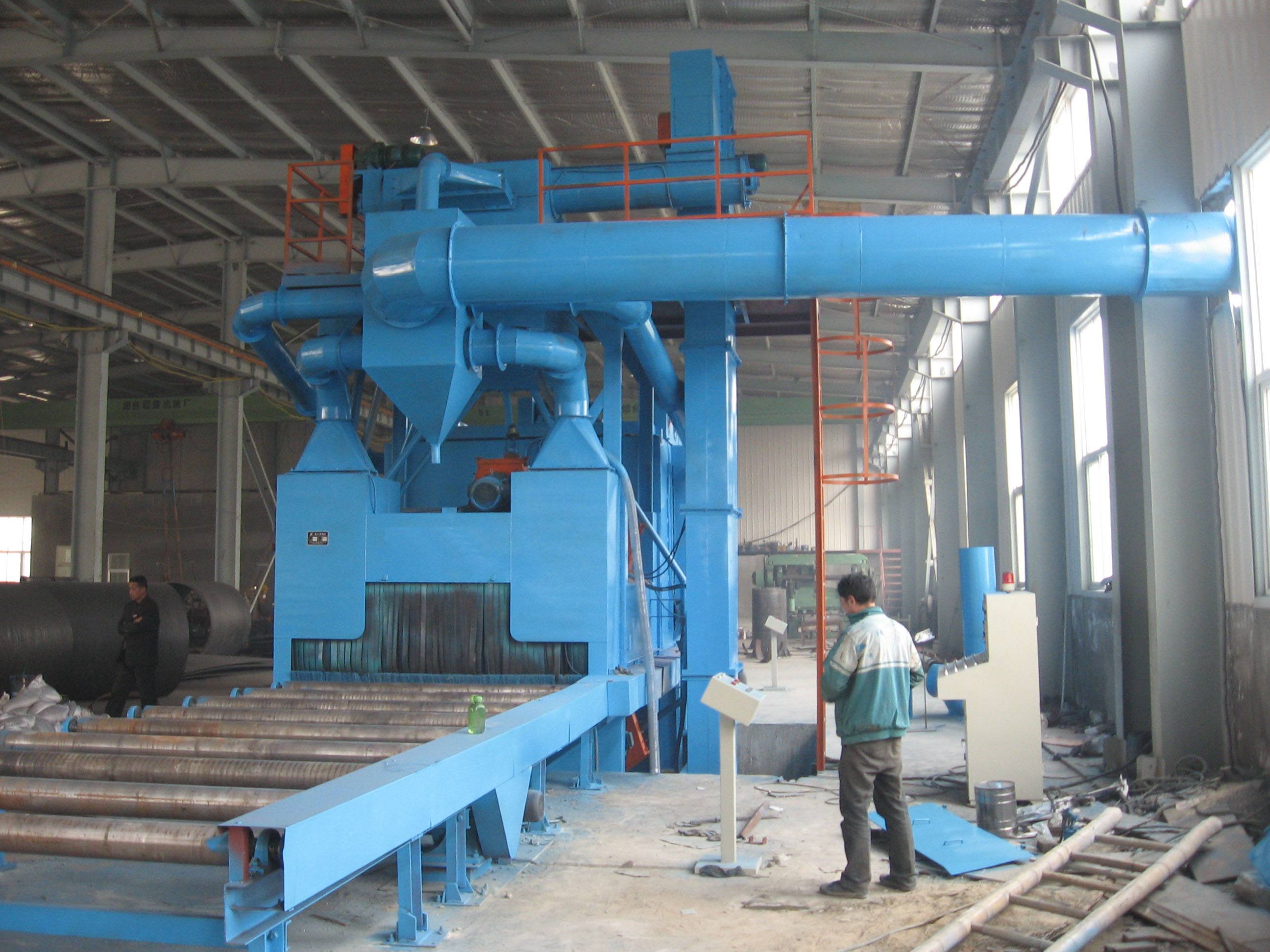 Automatic Roller Conveyor Abrasive Shot Blast Cleaning And Spray ...