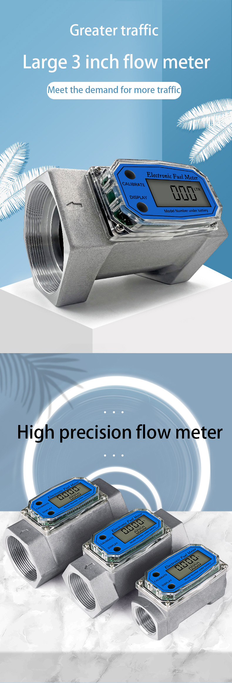 1.2 Inch High Precision Hard Turbine Electronic Flow Meter For Liquids ...