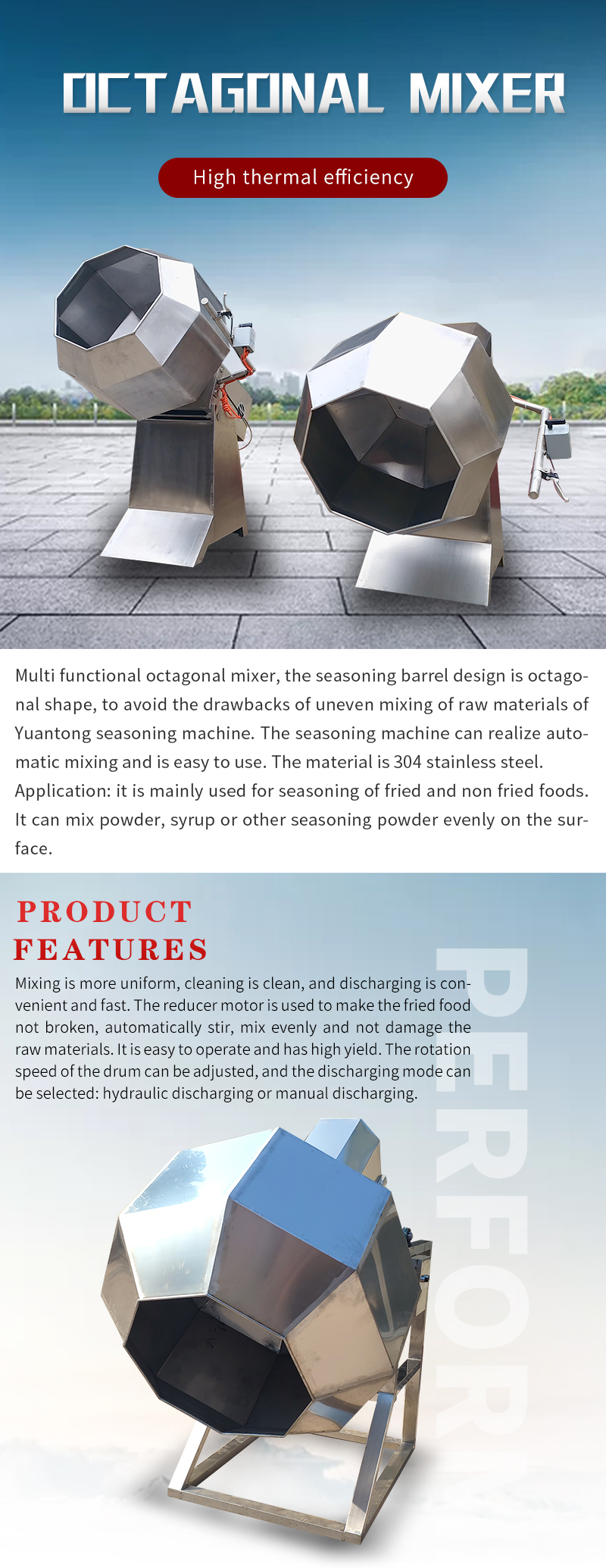 Automatic Discharge And Mixing Octagonal Seasoning Machine, High ...