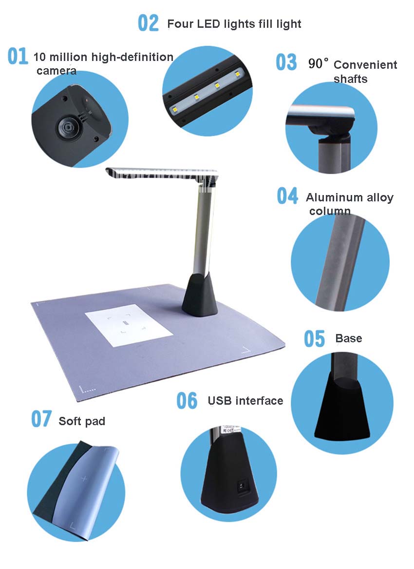 L1000 Mini Camera Scanner A3 A4 A5 10 Mega 3672 * 2856 Document Book ...