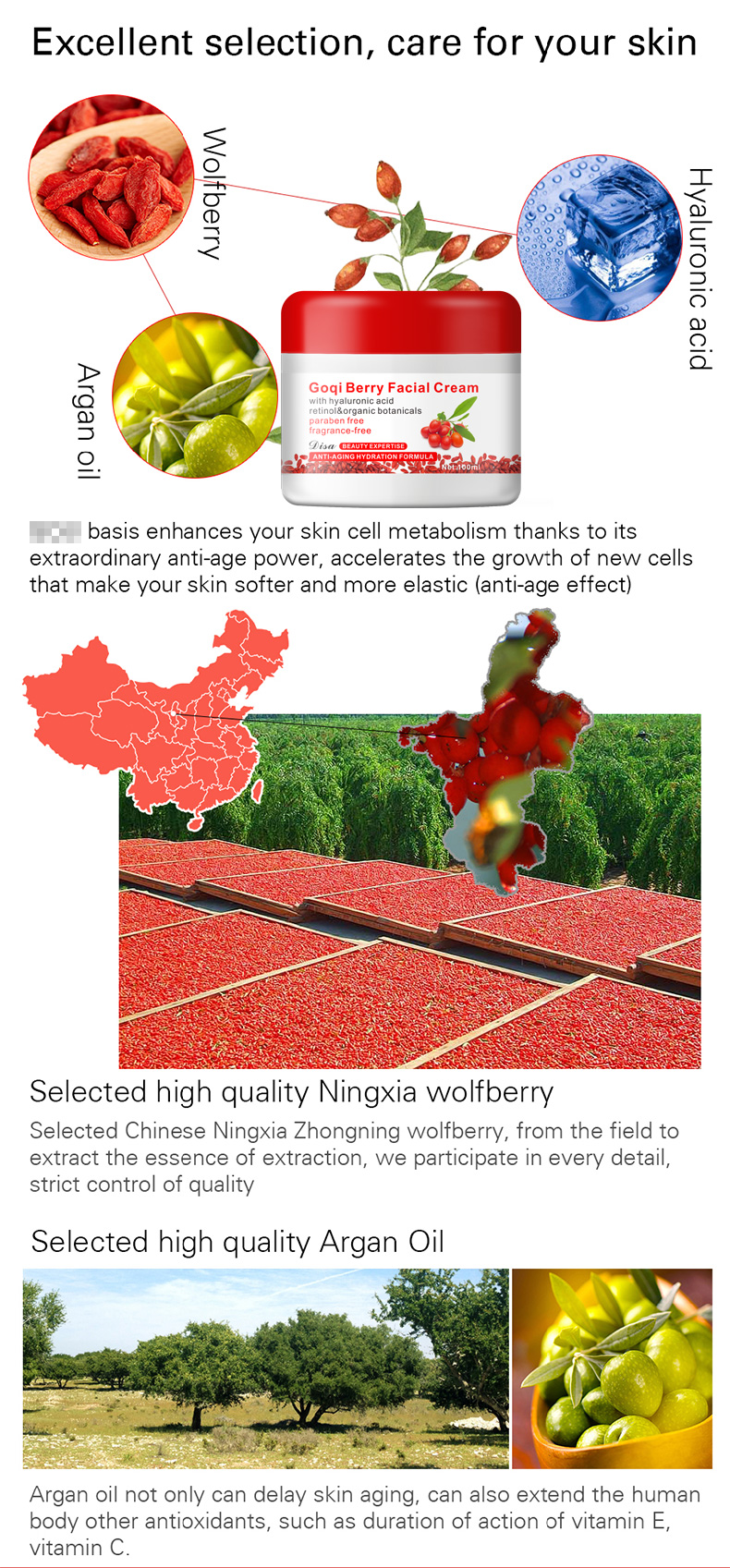 Disaar Goqi Berry Hydrating Anti-aging Whitening Facial Cream, High ...