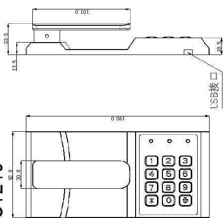 3 Points Type Keypad Metal Cabinet Handle Lock, High Quality 3 Points ...