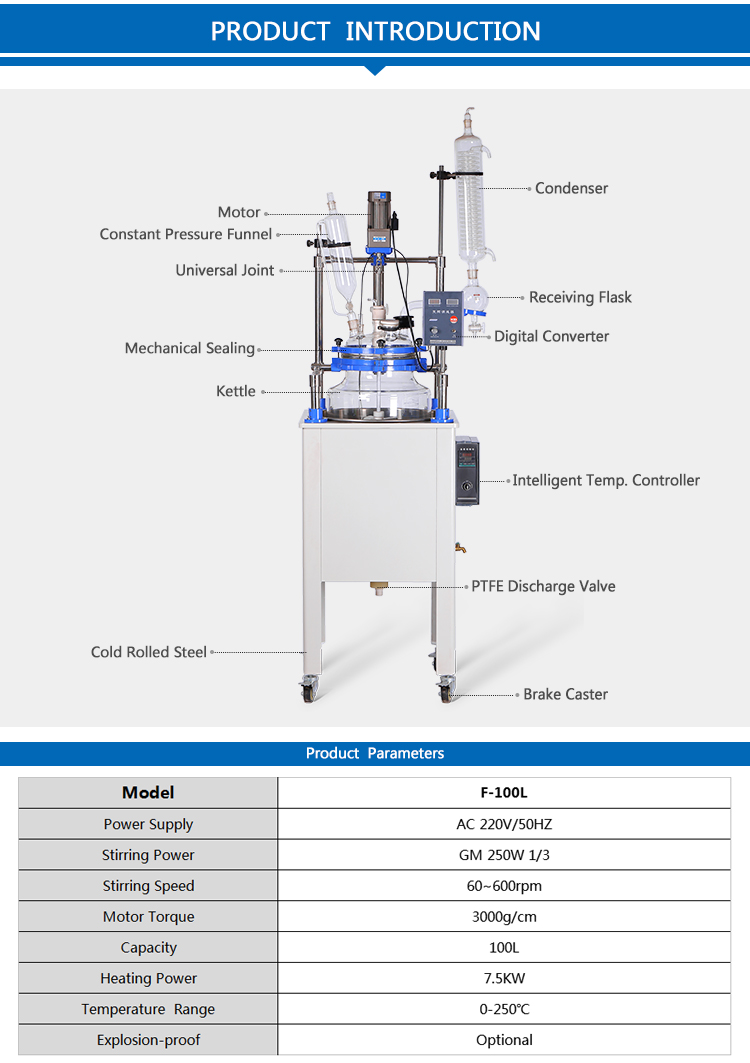 Big Chemical Lab Single Layer Glass Reactor, Bossgoo.com의 고품질 Big ...