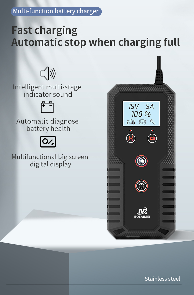 Car Battery Charger For Agm, Gel, And Lead-acid 6v/12v Batteries, High ...