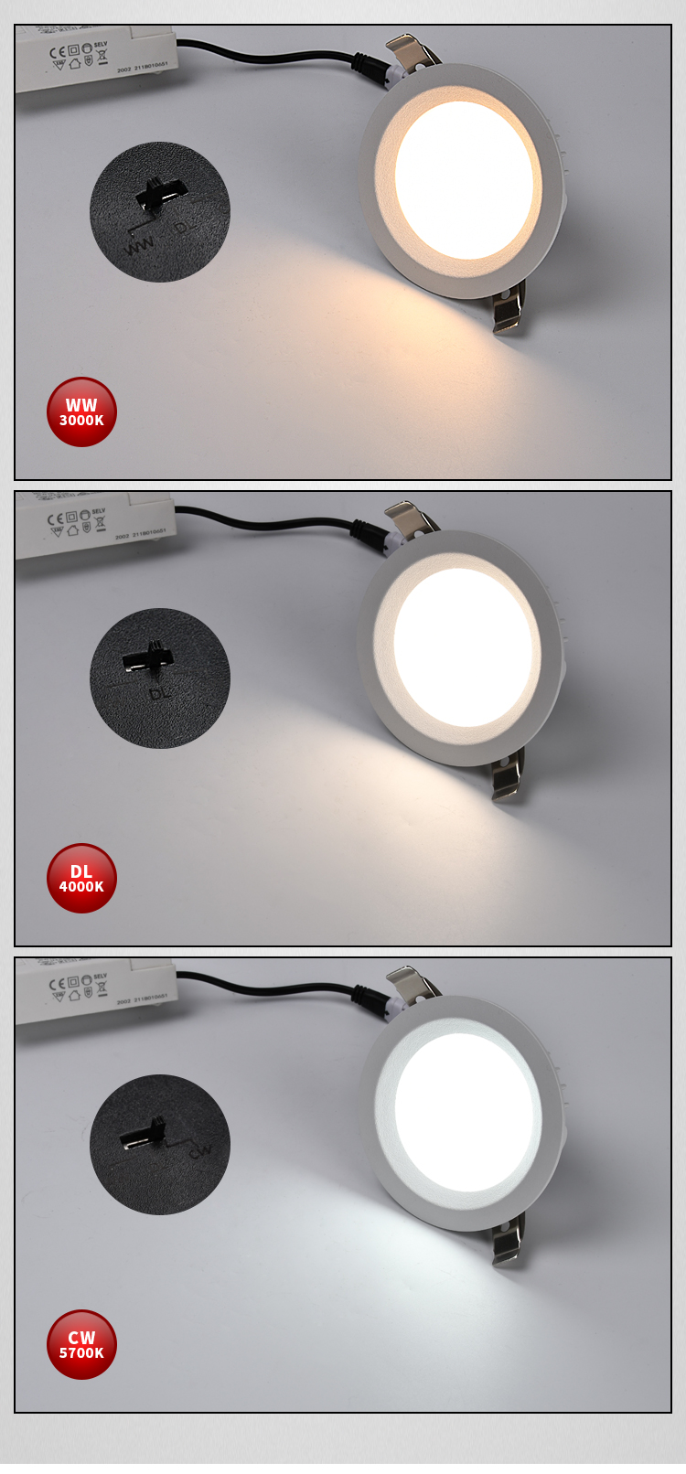 15w Recessed Adjustable Ceiling Light With Motion Sensor Led Downlight ...