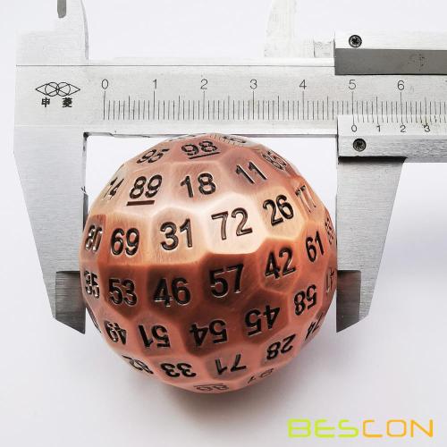 Bescon Solid Metal 100 Sided Dice, Game Dice D100,giant Polyhedral ...
