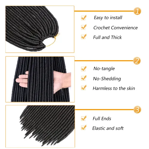 Bomba Dreadlocks Crochet Braids Soft Faux Locs Crochet Hair Synthetic ...