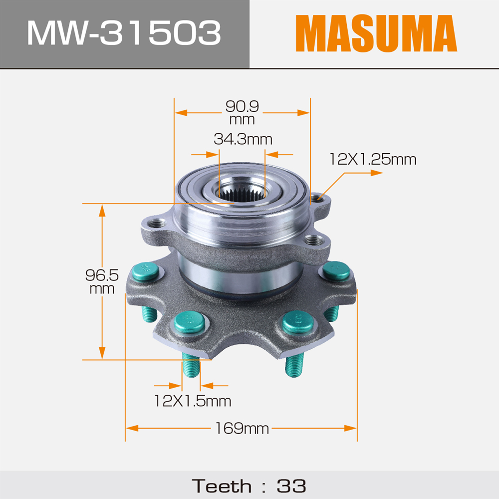 Genuine Masuma Car Rear Wheel Hub Bearing For Subaru Impreza 28473fl040 ...