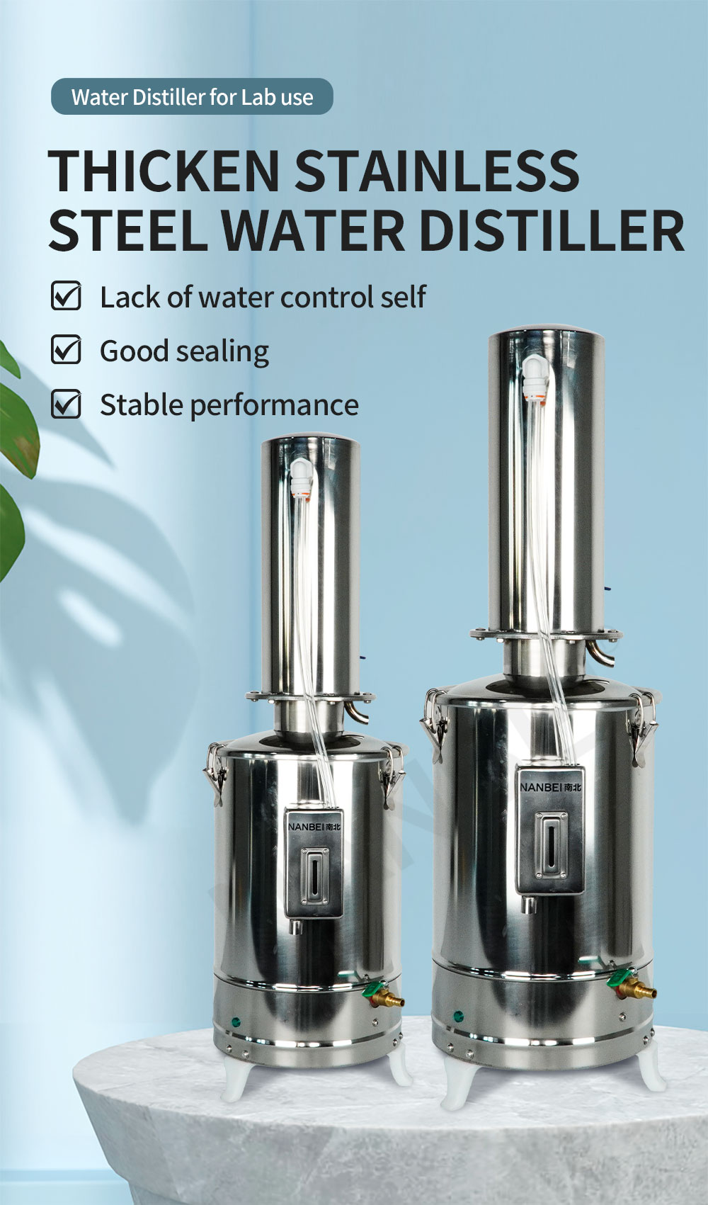 Stainless Steel Lab Distillation System - 5l To 10l/hr Water Distiller ...