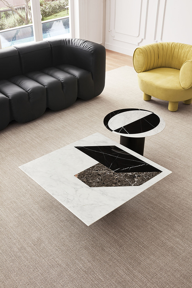 Solid Black and White Marble Coffee Tables wholesale