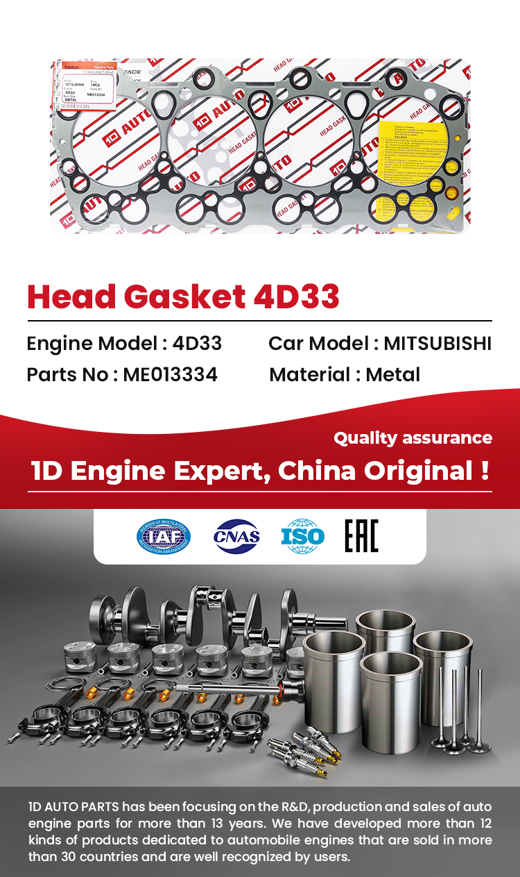 ชุดปะเก็นหัวกระบอกสูบสำหรับมิตซูบิชิ 4d33 Oem: Me013334 คุณภาพสูง ชุดปะ ...