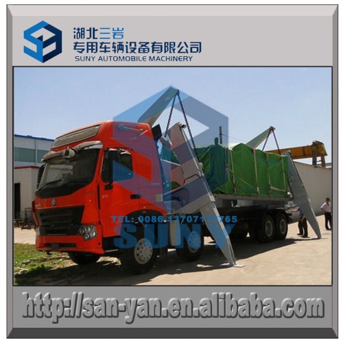 Iso 40ft Container Side Crane Lifted Loading Container 3 Axle Trailer ...