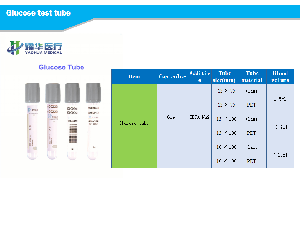 Fluoride Blood Collection Tube For Glucose Test, High Quality Fluoride ...