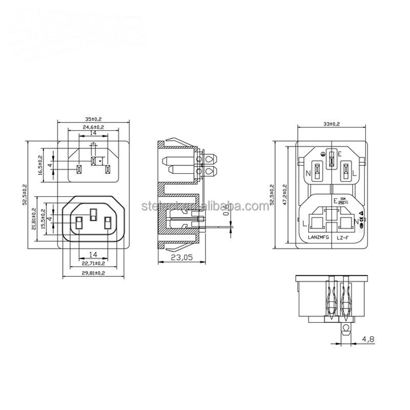 Ac Inlet Male Plug Power Socket Ac-09, High Quality Ac Inlet Male Plug ...