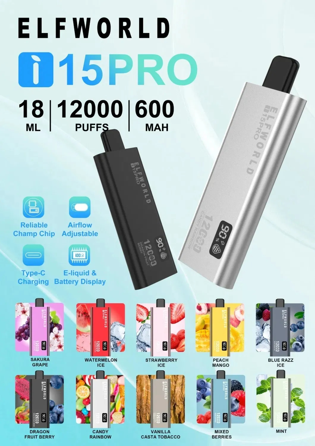 Elfword I15 Pro 12000 퍼프 일회용 Vape Australia, Bossgoo.com의 고품질 Elfword ...