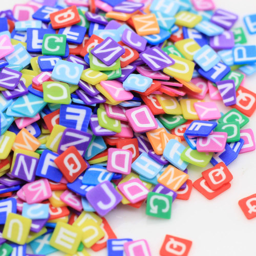 Square Shape Letter Alphabet Polymer Clay Soft Material Slices Colorful ...
