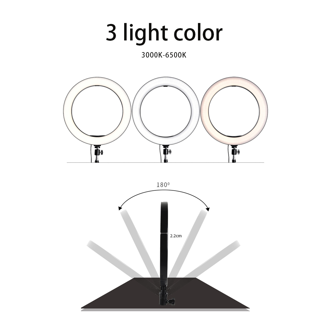 6 "led Plastic Black Mini Ring Light คุณภาพสูง 6 "led Plastic Black ...