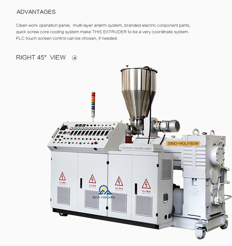 Sino-holyson Hsjz-65/132 Pvc Conical Twin Screw Extruder, High Quality ...