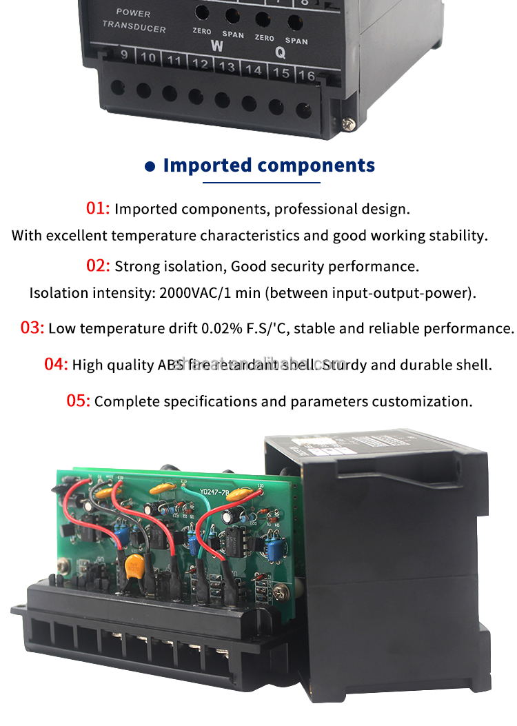 3-phase Active Reactive Power Transmitter With 4-20ma And 0-10v Output ...