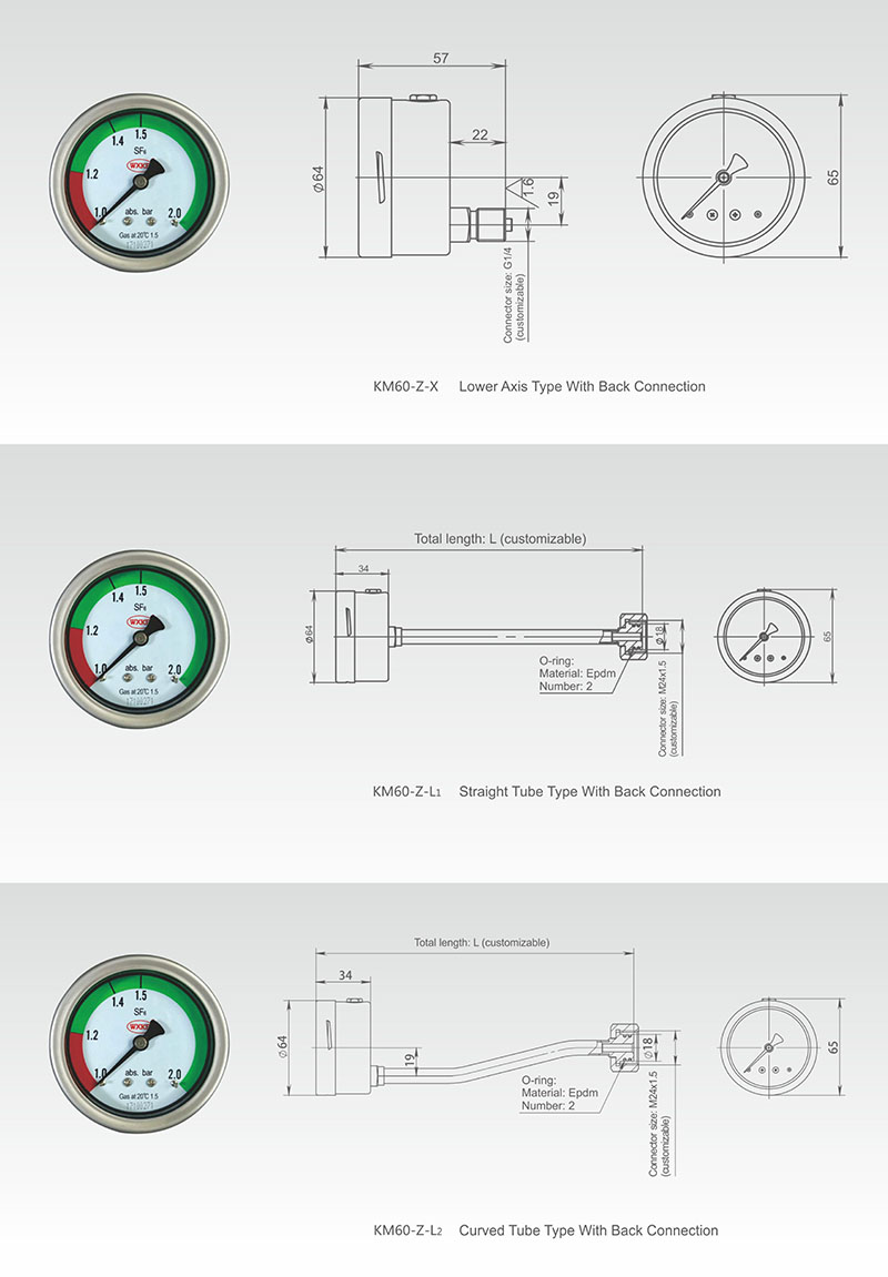 Circuit Pole Switch Sf6 Density Pressure Gauge, High Quality Circuit ...