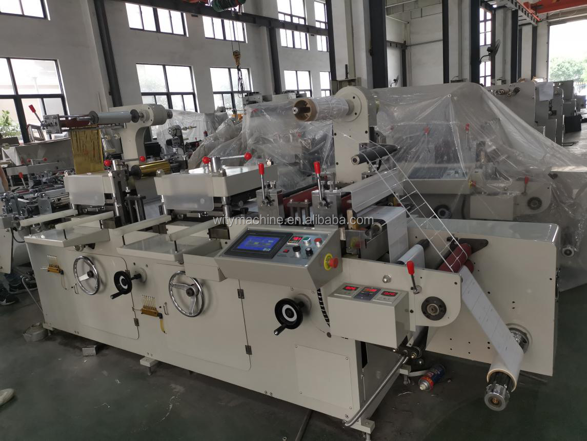 Double Stations Adhesive Label Logo Die Cutting And Hot Stamping ...