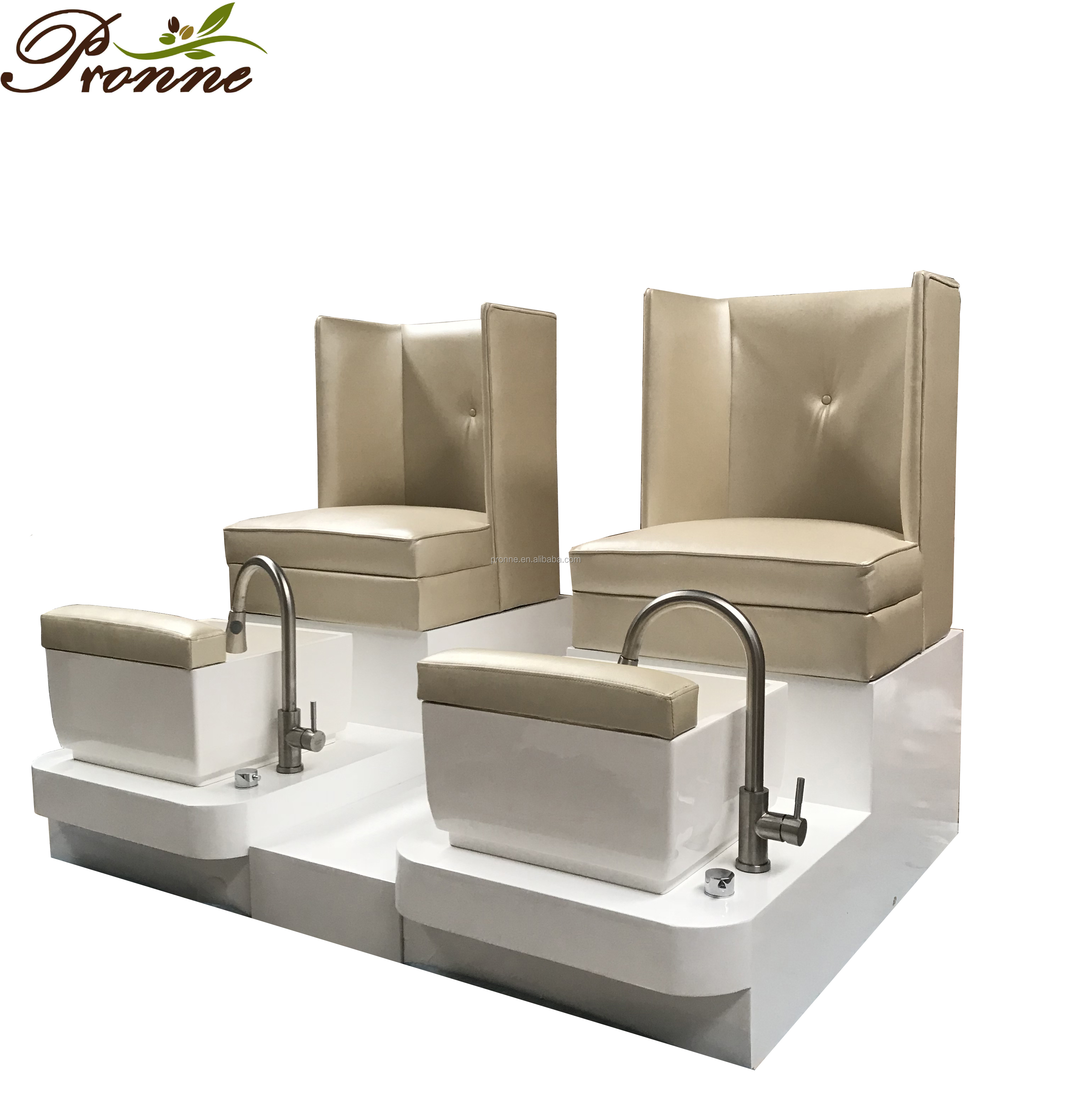 Luxury Double Seats Pedicure Bench With Heat Spa Chair And Acetone Bowl ...