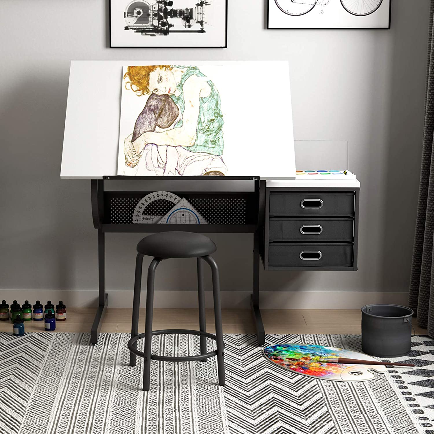 Adjustable Wooden Study Table For Drafting And Drawing, High Quality ...