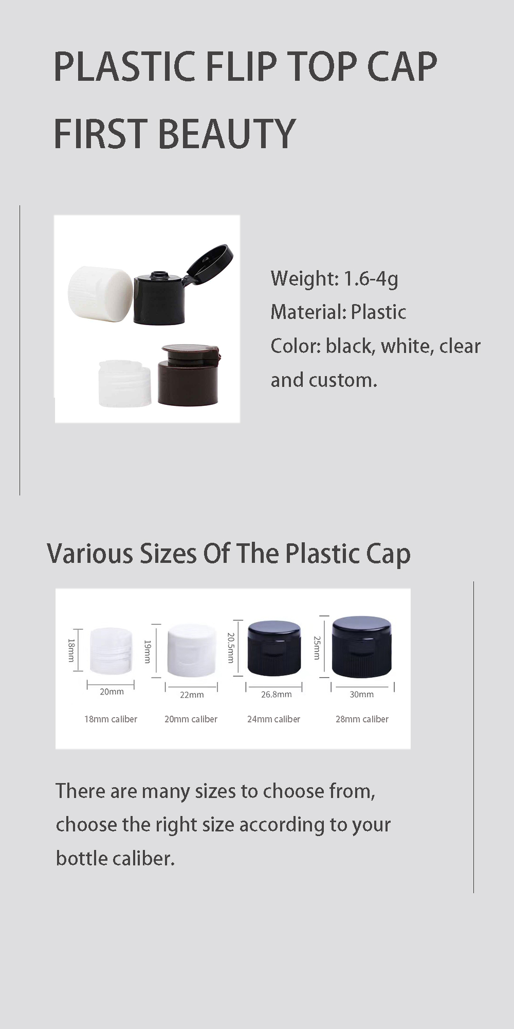 Plastic Screw Cap Packaging White Flip Top Cap, High Quality Plastic ...