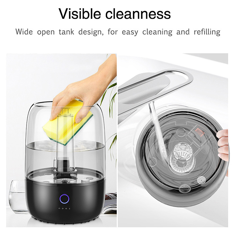 Runal 4l Matte Black Kc Rectangular 3l Smart Ultrasonic Air Humidifier ...