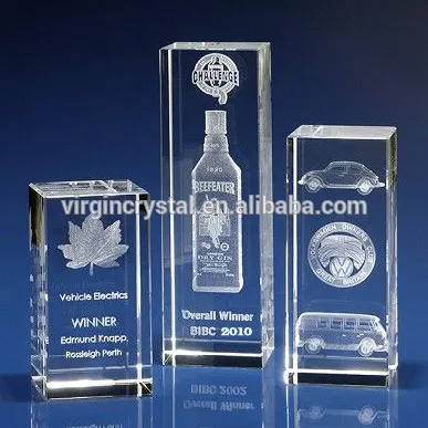 Rectangle Laser Engraved Crystal Awards For Souvenirs, High Quality ...