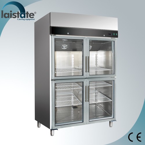 4 Glass Door Refrigerated Ventilated Horizontal Display Cabinet, High ...