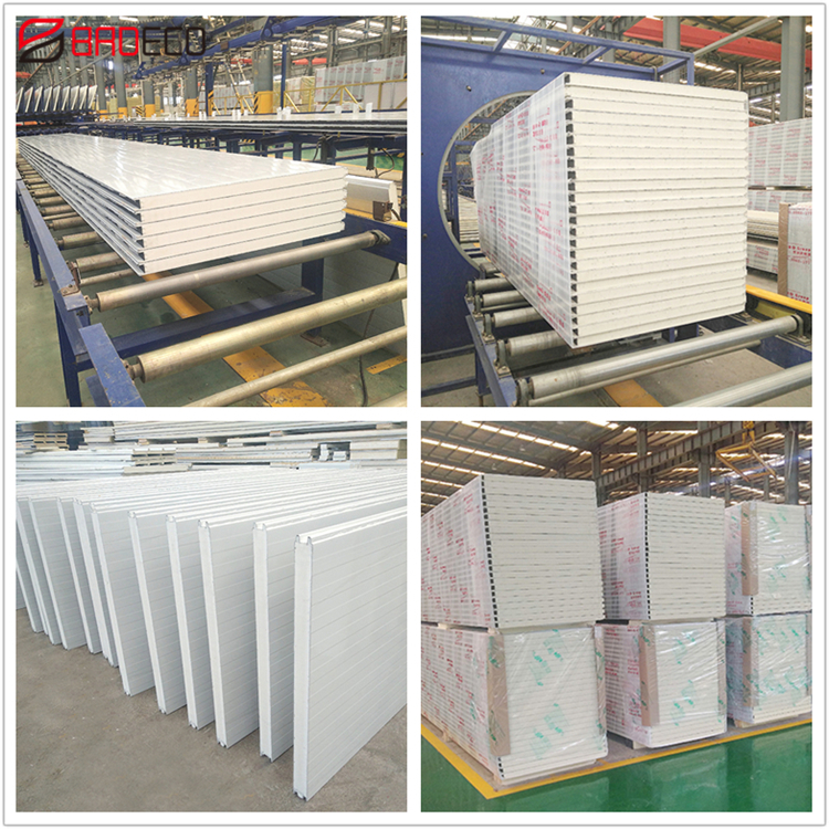 Iso Economical Thermal Insulated Flat Wall Pu Sandwich Panel, High ...