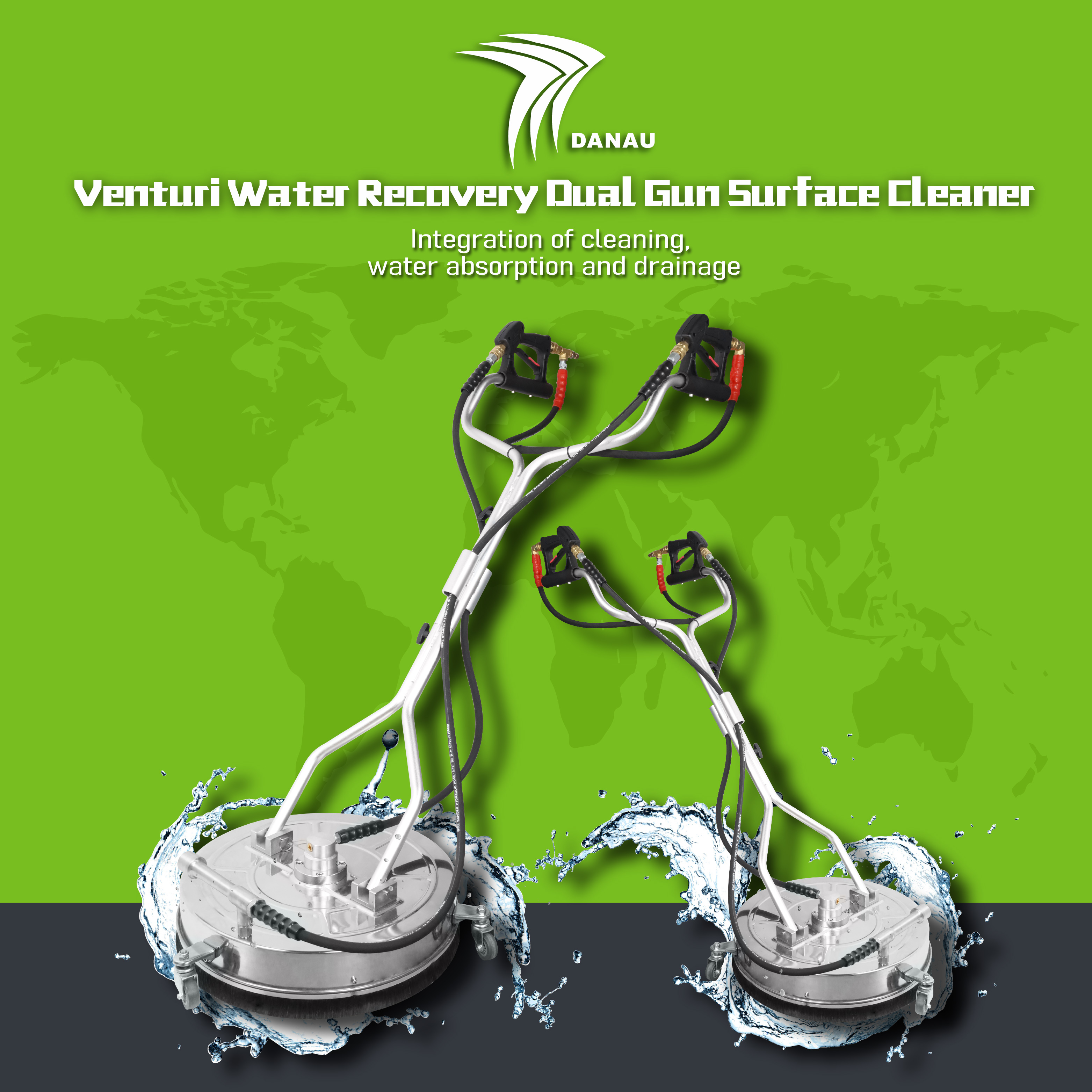 Danau 21-inch Venturi High Pressure Washer With Water Recovery Dual Gun ...
