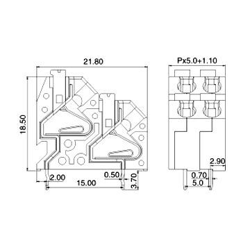Spring Terminal Blocks Connector, 8mm Strip Length, 22 To 18awg Wire ...