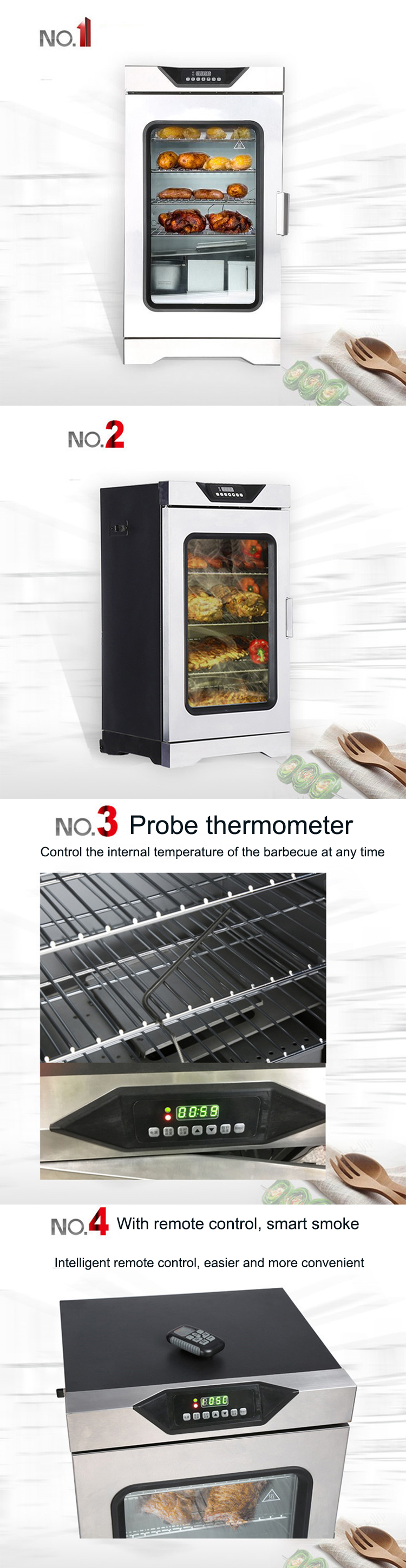 Remote Control Smoker Oven For Sausages, Hot Dogs, And Meats, High ...
