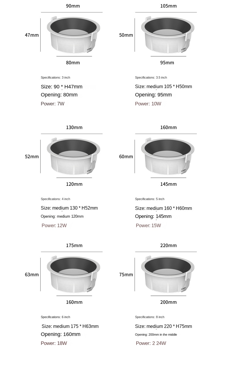Ultra-thin Led Downlight With Anti-glare Full Spectrum Cob Ceiling ...